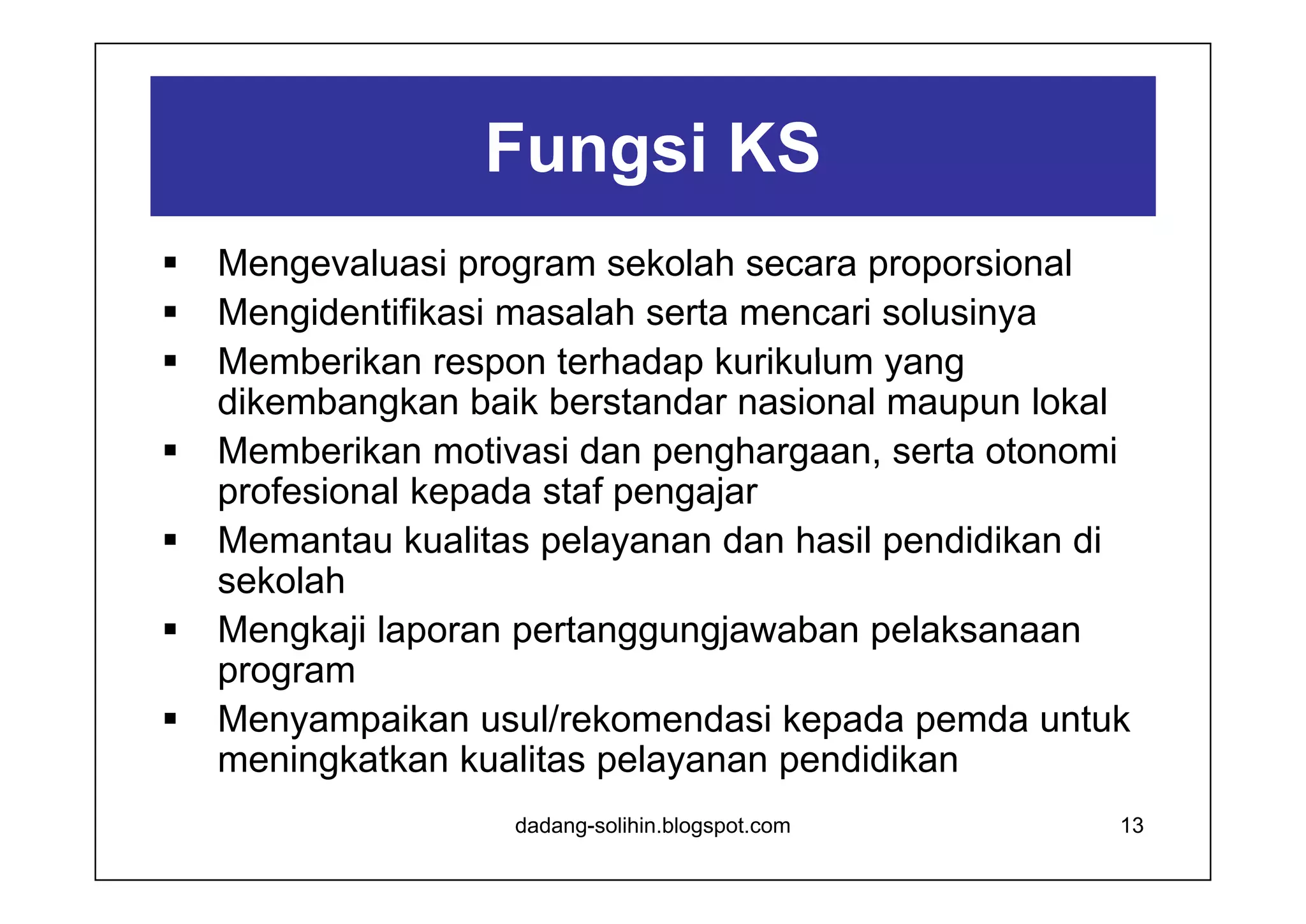 Penerapan Good Governance dalam Pemberdayaan Komite Sekolah | PPT