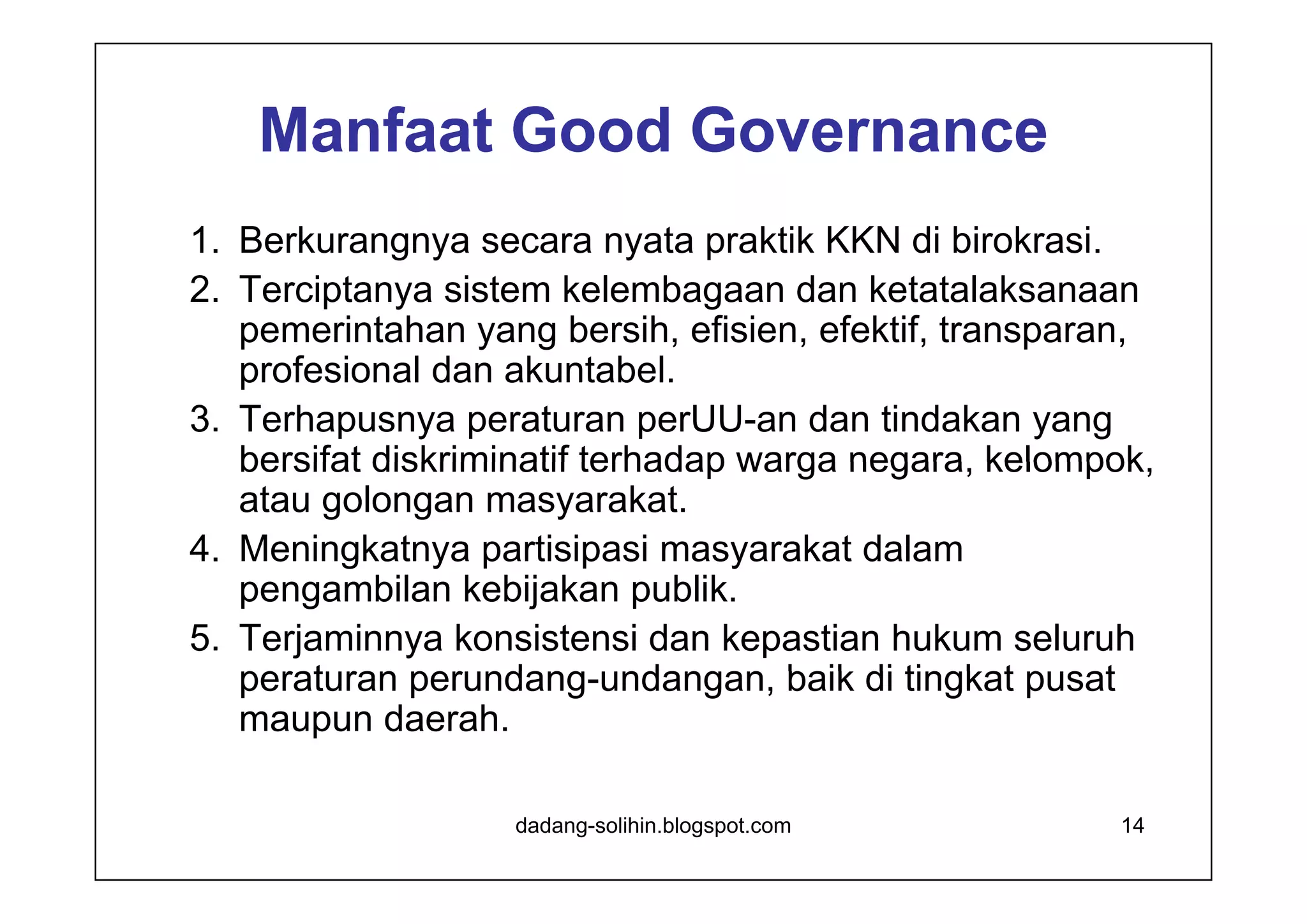 Penerapan Good Governance dalam Pemberdayaan Komite Sekolah | PPT