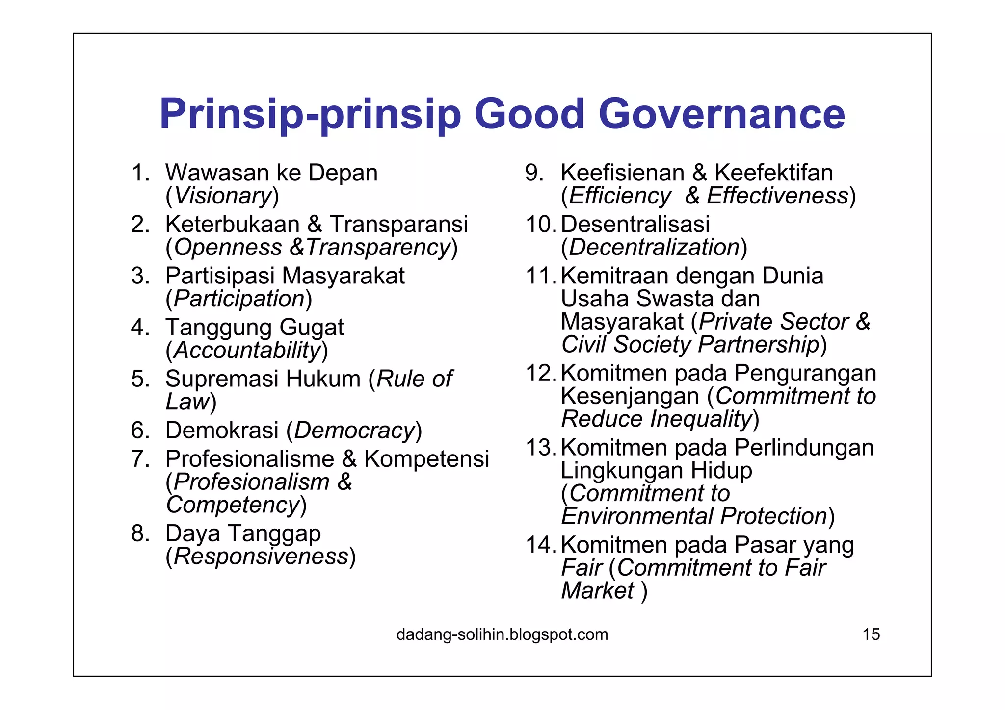 Penerapan Good Governance dalam Pemberdayaan Komite Sekolah | PPT