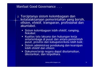 Penerapan Prinsip-Prinsip Good Governance dalam Pembangunan Daerah | PDF