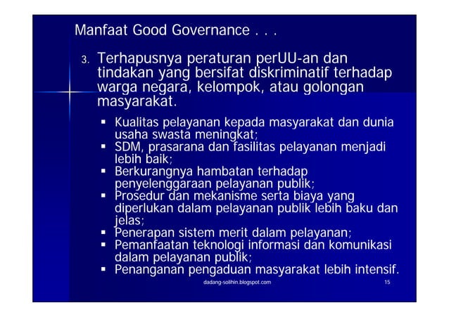 Penerapan Prinsip-Prinsip Good Governance dalam Pembangunan Daerah | PDF