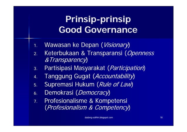 Penerapan Prinsip-Prinsip Good Governance dalam Pembangunan Daerah | PDF