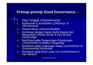 Penerapan Prinsip-Prinsip Good Governance dalam Pembangunan Daerah | PDF