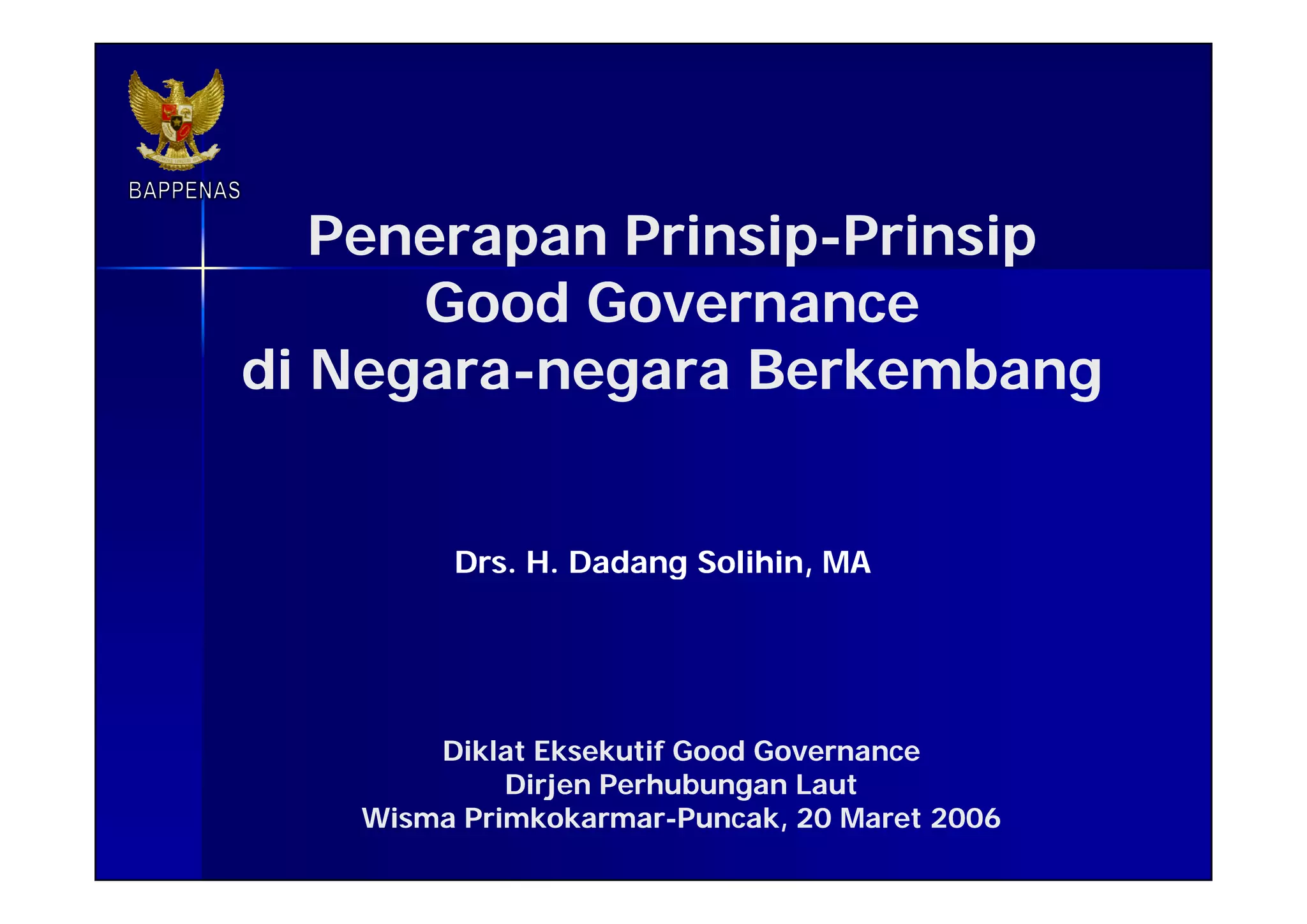 Penerapan Prinsip-Prinsip Good Governance di Negara-negara Berkembang | PDF