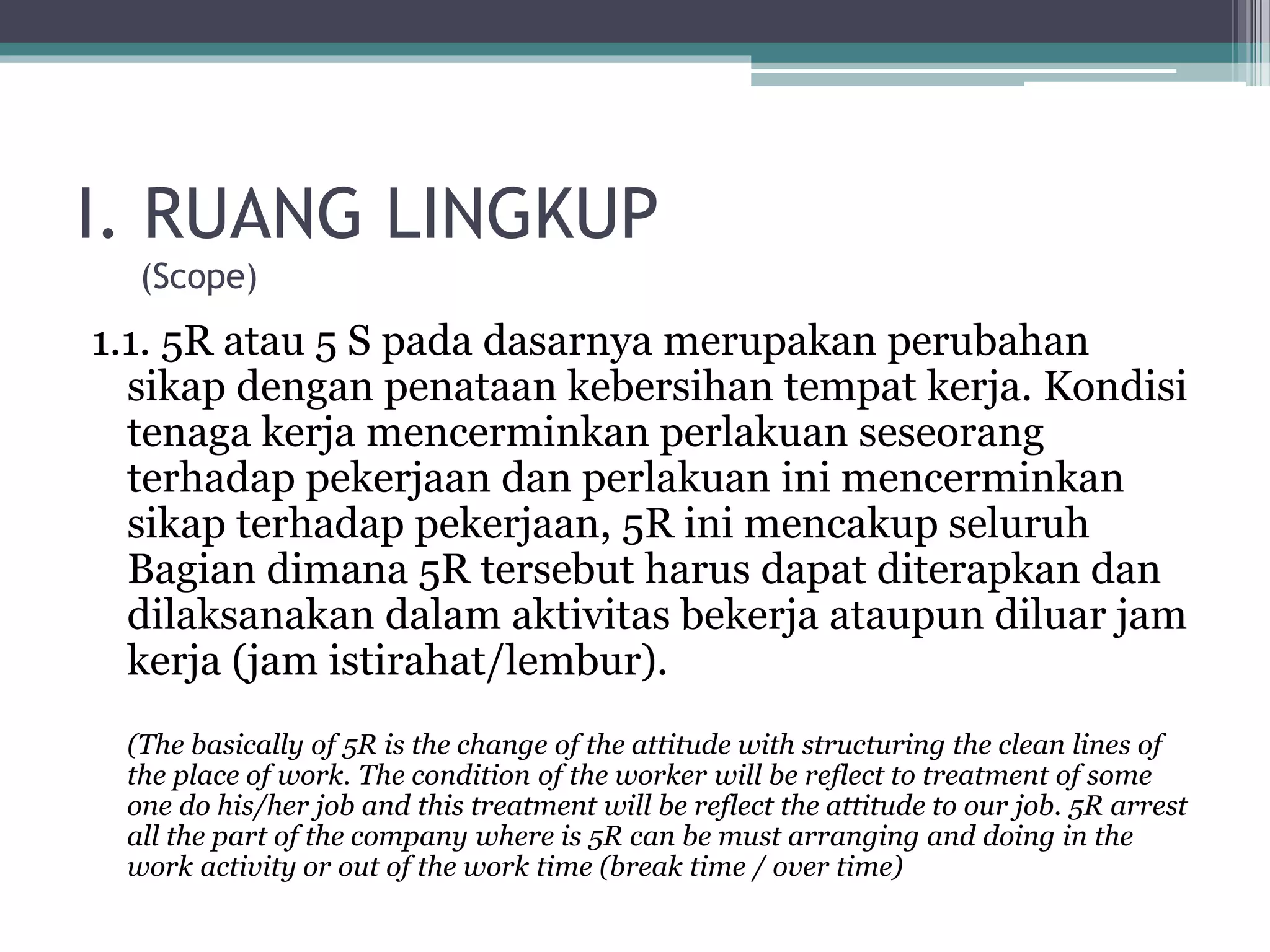 Penerapan 5R ditempat kerja | PPTX