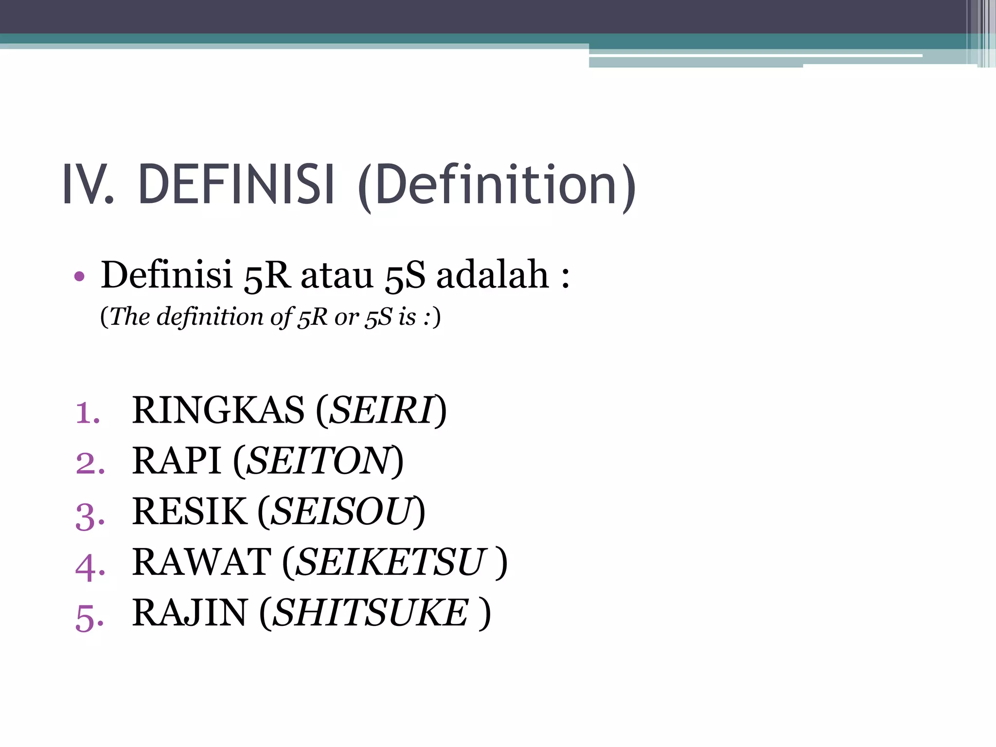 Penerapan 5R ditempat kerja | PPTX