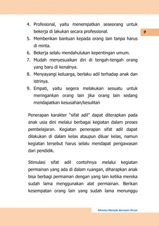 Penerapan adil model stimulasi kepemimpinan melalui bermain peran | PDF