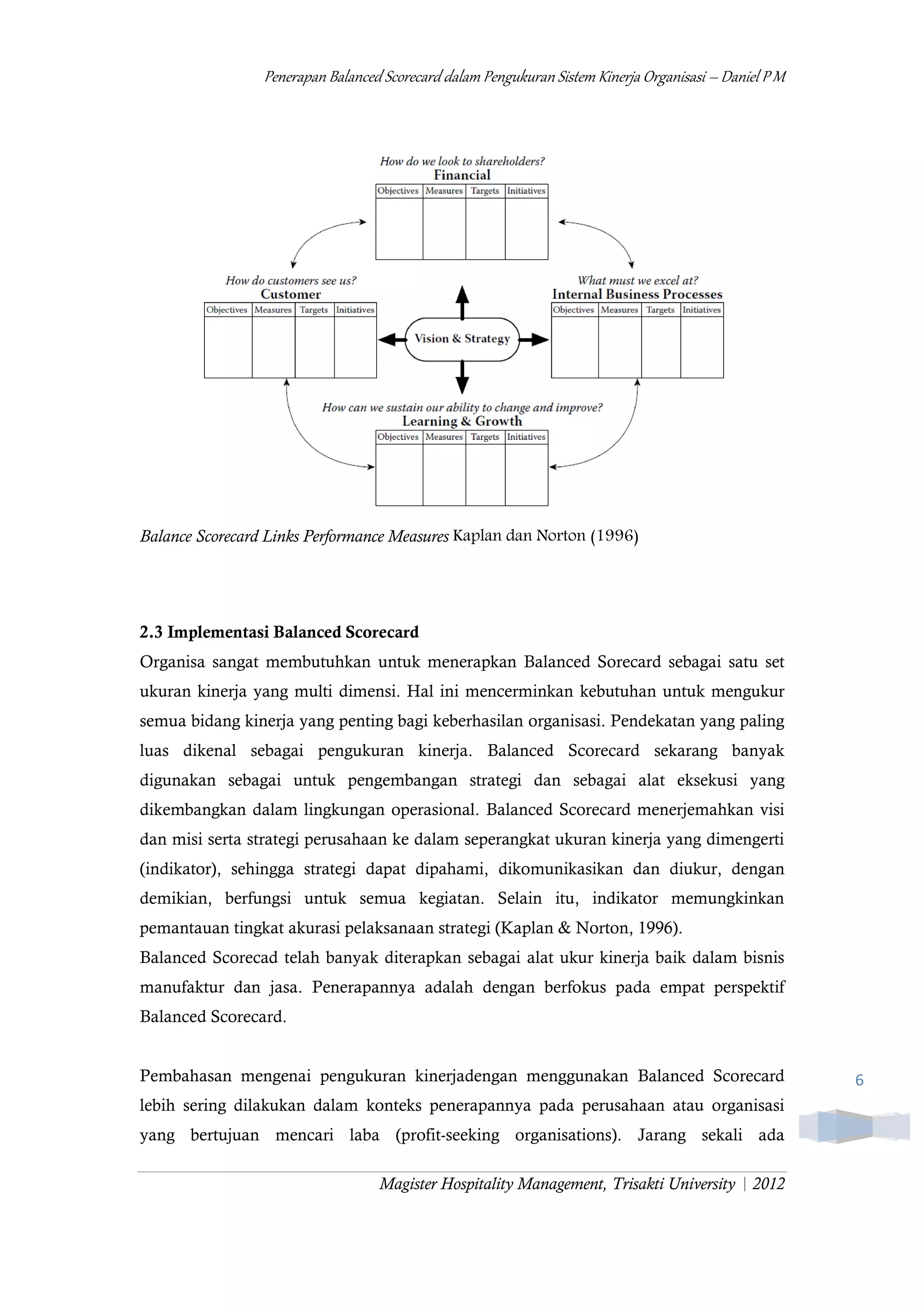 Penerapan balanced scorecard dalam pengukuran sistem kinerja organisasi daniel panuturi marbun ...
