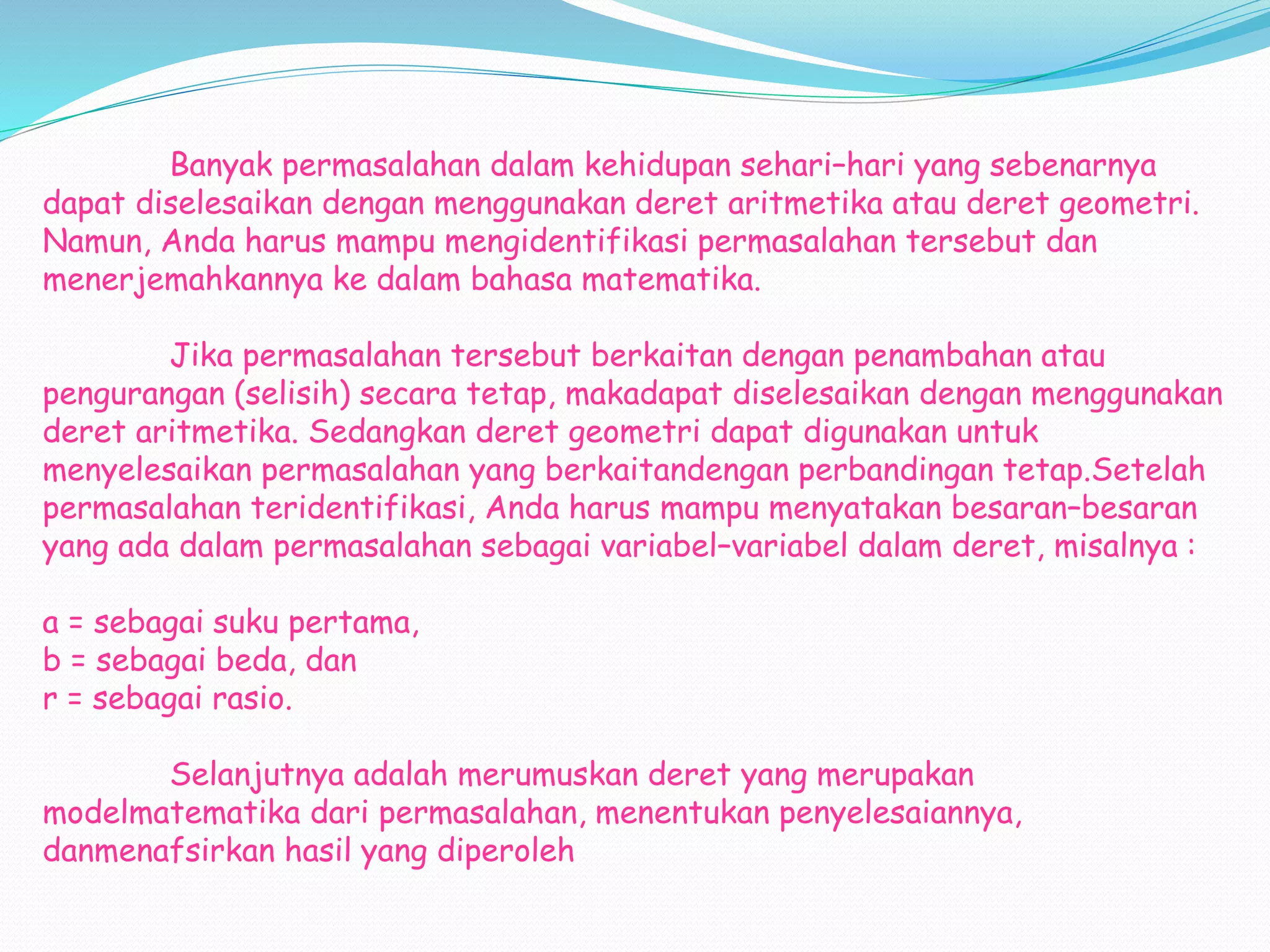 Penerapan baris & deret dalam ekonomi | PPTX