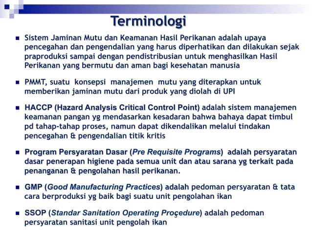 Penerapan konsep HACCP untuk produk perikanan | PDF