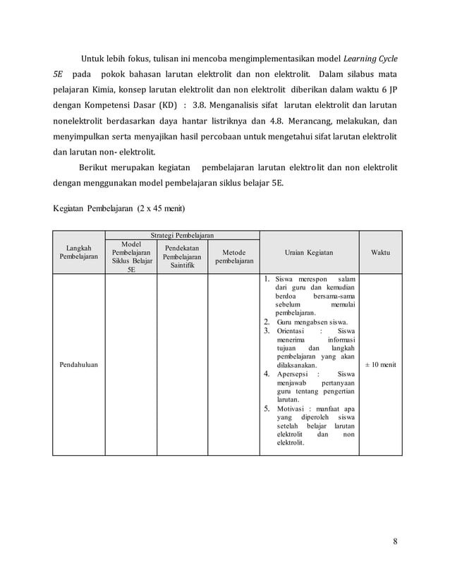 Penerapan model pembelajaran learning cycle 5 | PDF