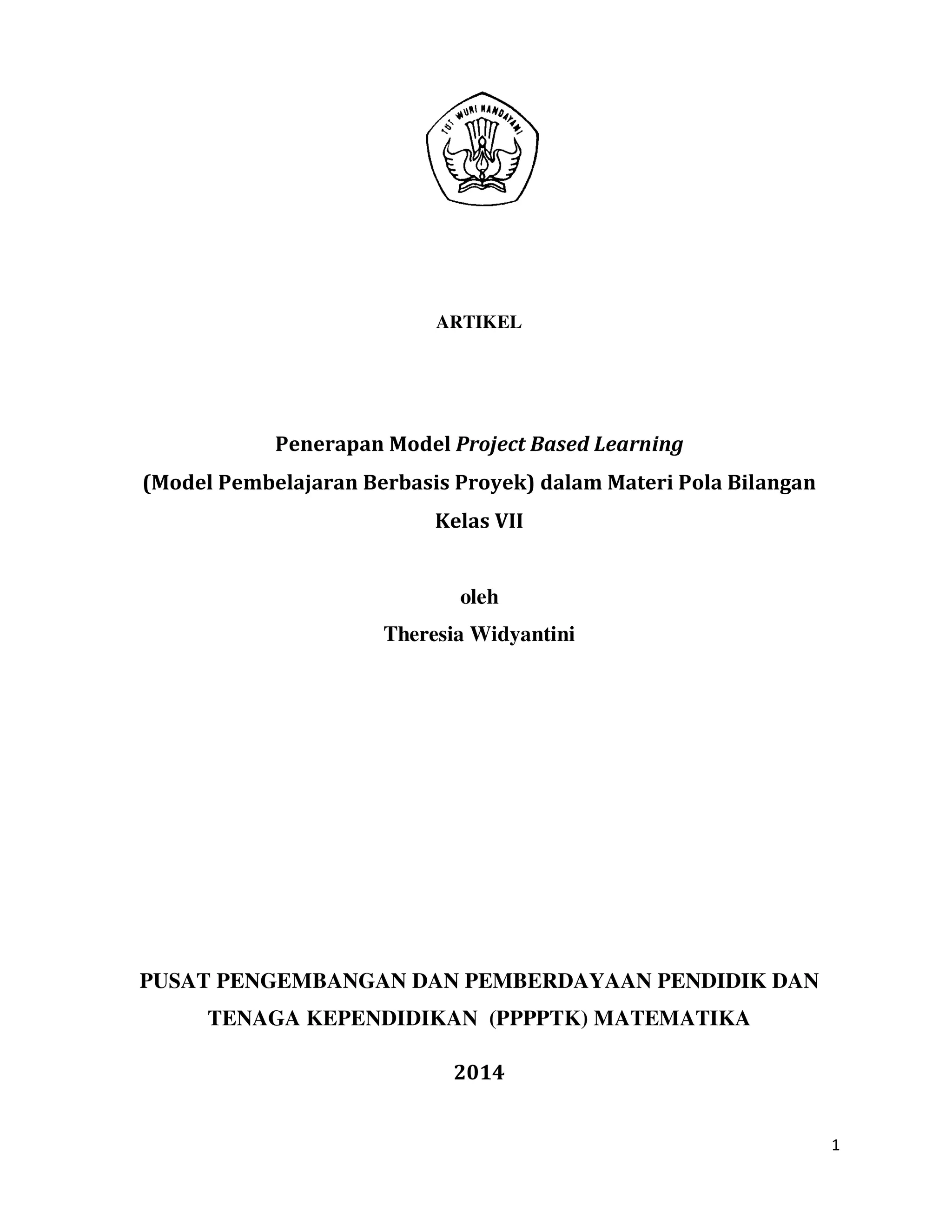 Penerapan model project based learning | PDF