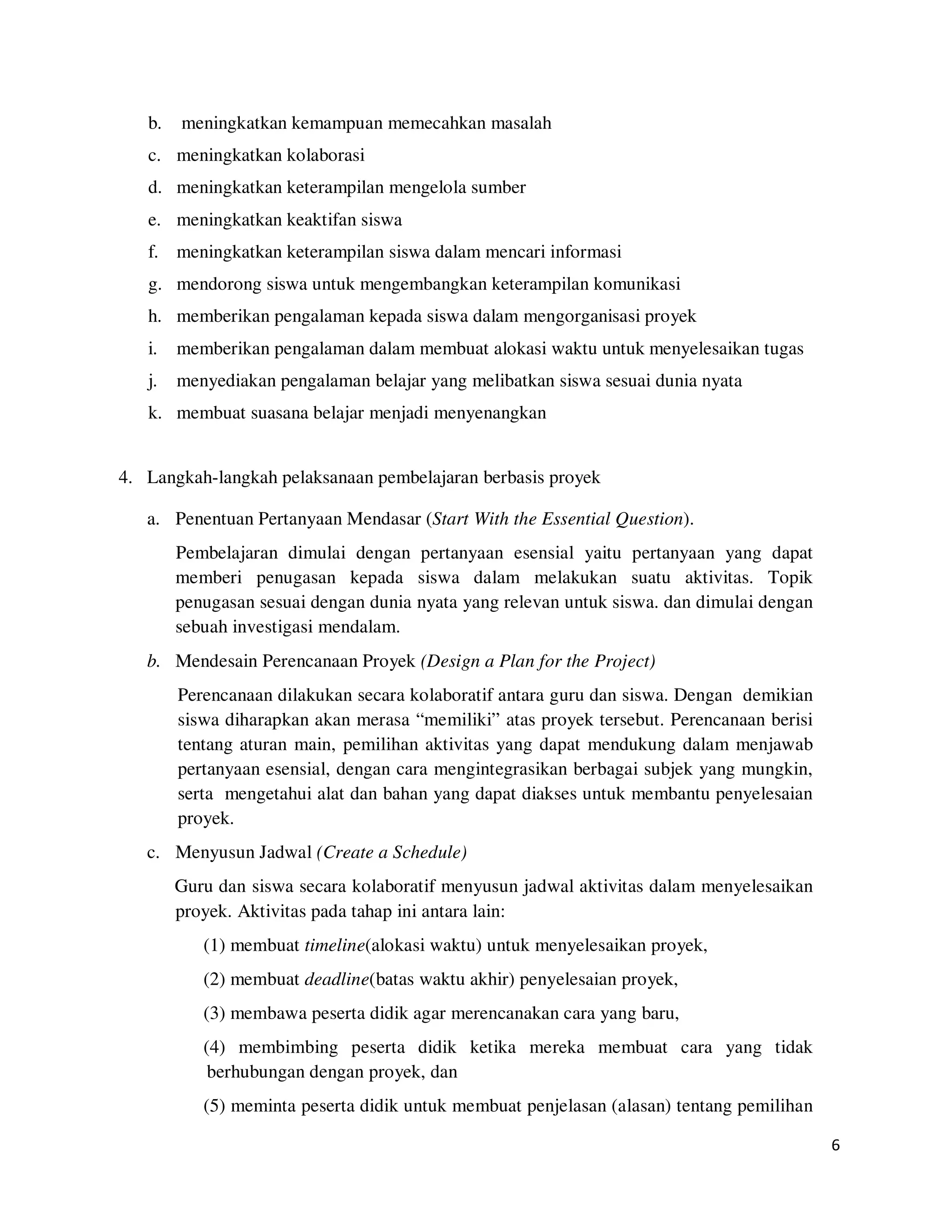 Penerapan model project based learning | PDF