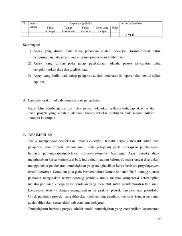 Penerapan model project based learning | PDF