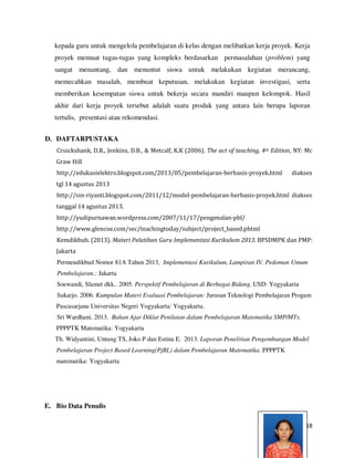 Penerapan model project based learning | PDF