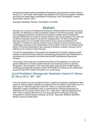 Penerapan Modifikasi Permainan Lari Estafet Untuk Meningkatkan Motivasi ...