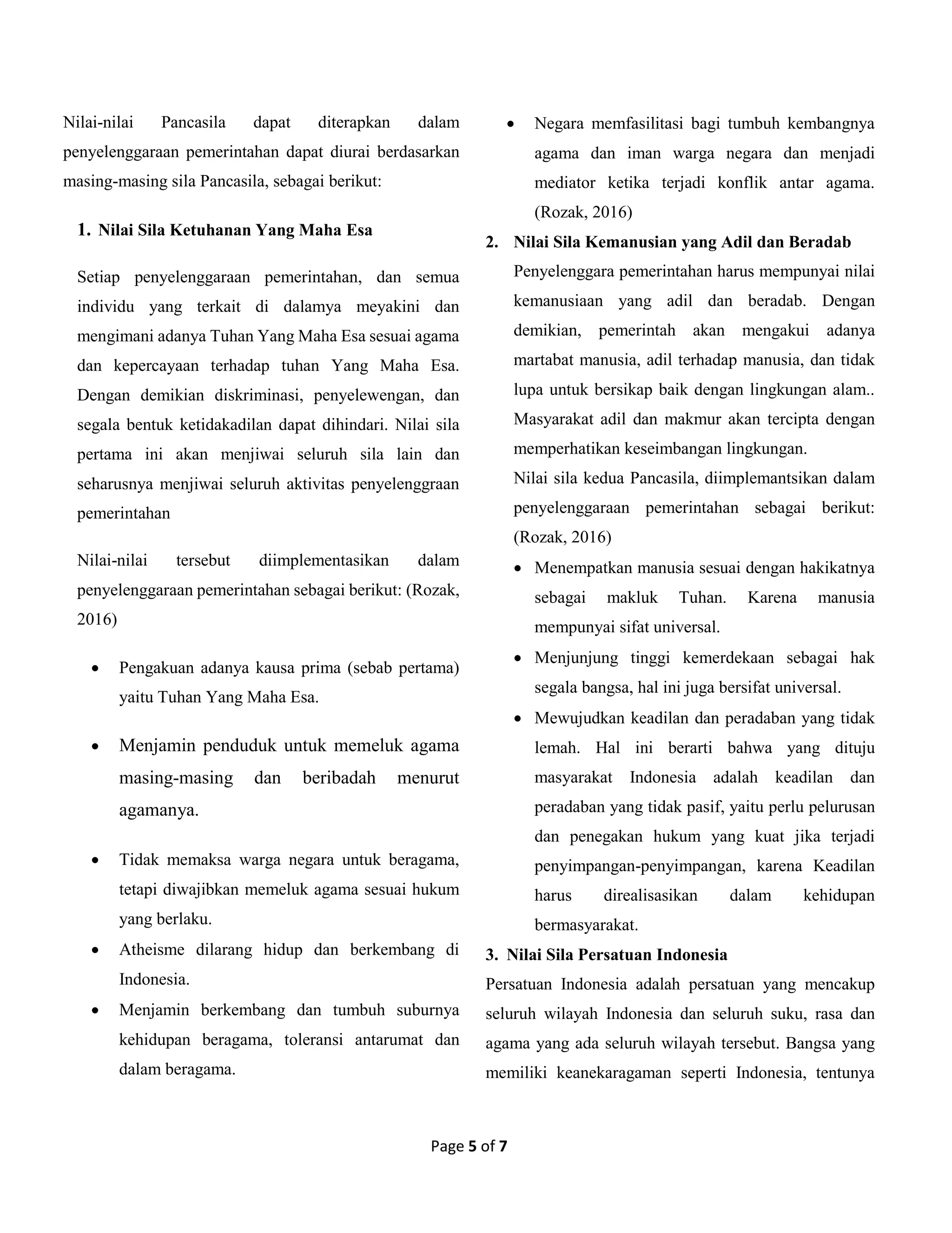 Penerapan Nilai Pancasila Sebagai Dasar Pelaksanaan Penyelenggaraan ...