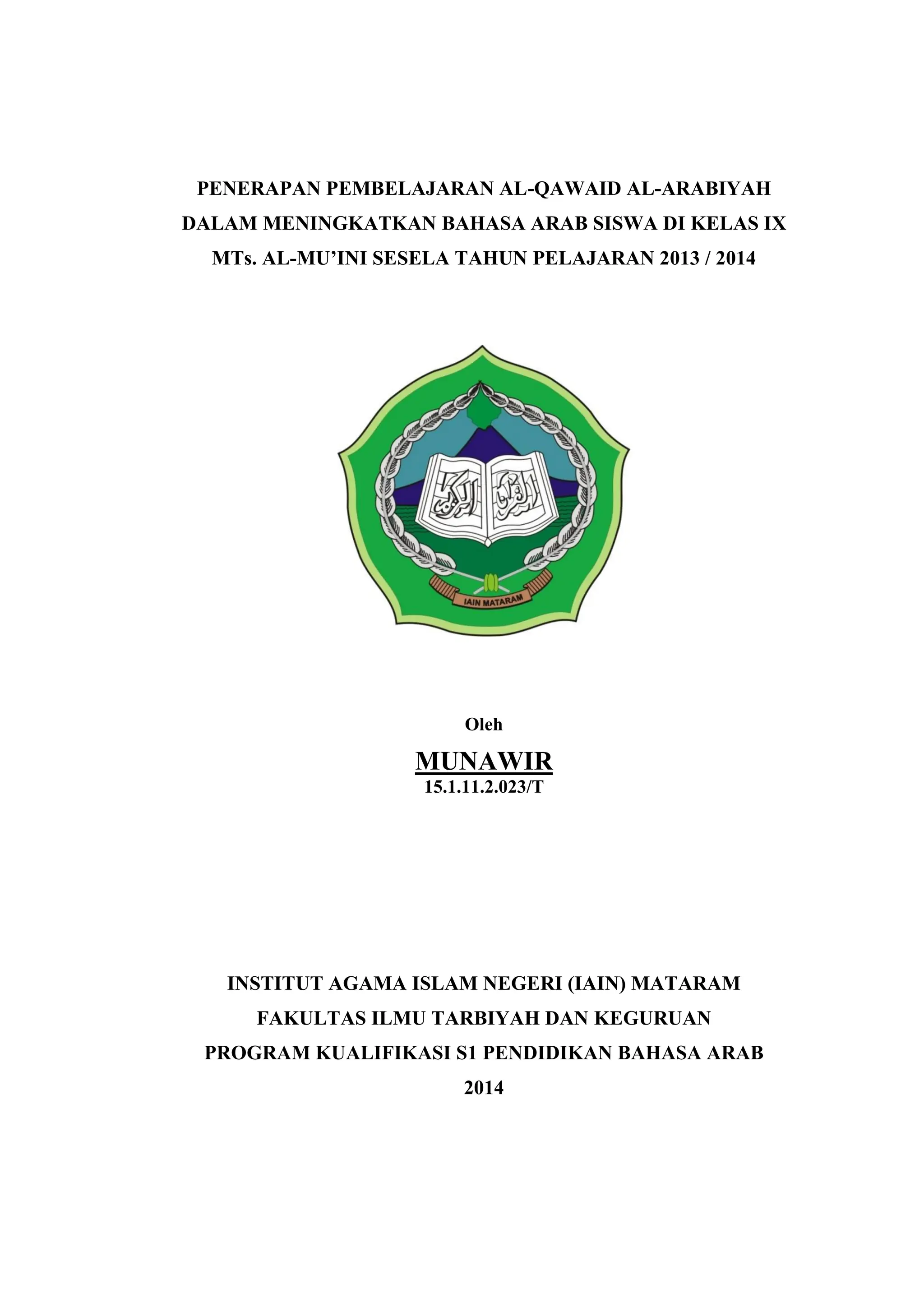 PENERAPAN PEMBELAJARAN AL-QAWAID AL-ARABIYAH.pdf