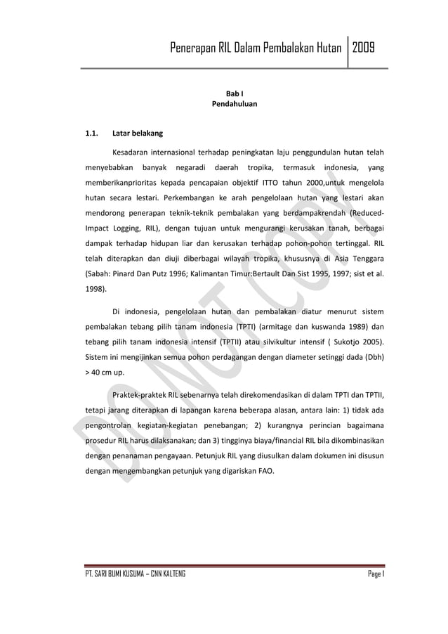 Penerapan ril dalam pembalakan hutan | PDF