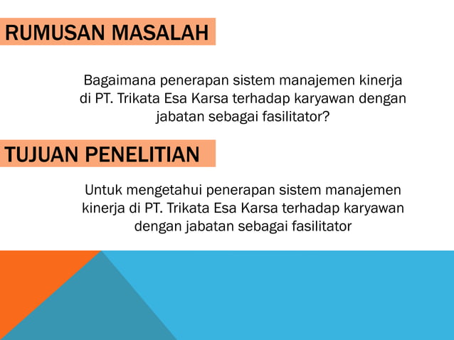 Penerapan Sistem Manajemen Kinerja PT. Trikata Esa Karsa (TALKinc) | PPTX