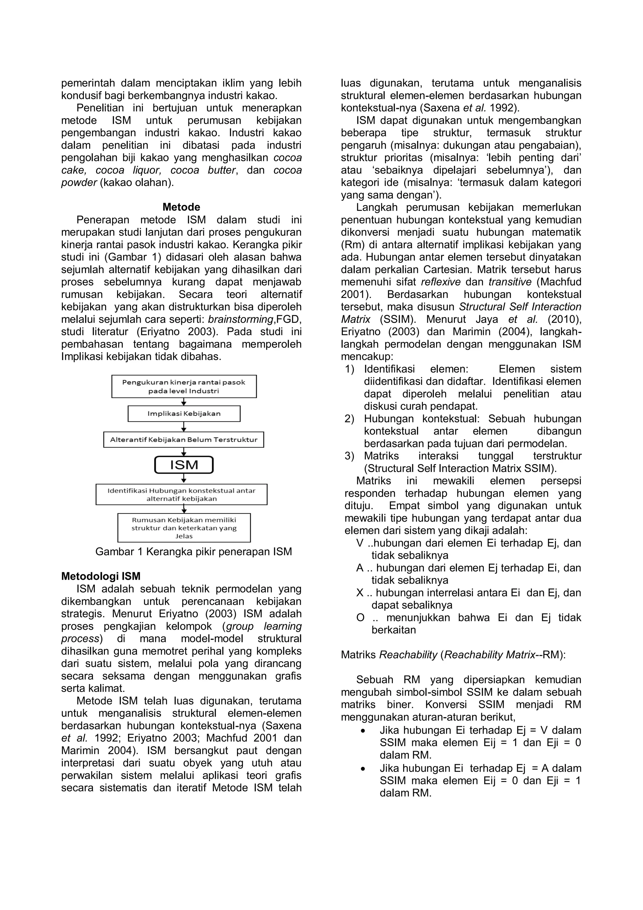 Penerapan teknik ISM untuk perumusan kebijakan pengembangan industri kakao jurnal bppt | PDF