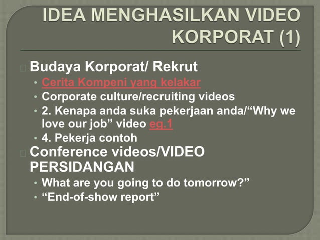 Penerbitan video korporat | PPTX