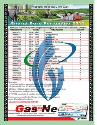 Penerimaan bps dan bpa 2013 | PDF