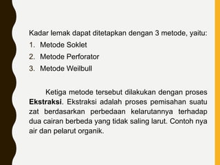 PENETAPAN KADAR LEMAK | PPTX