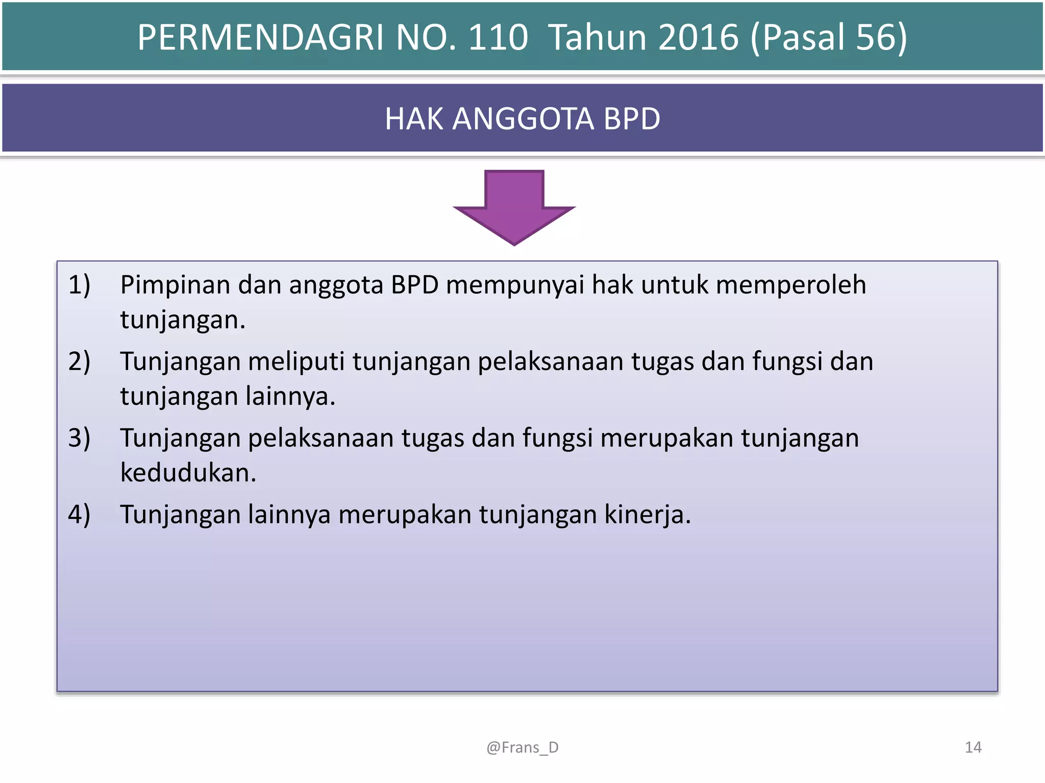 Penetapan penghasilan ketua dan anggota bpd | PPTX