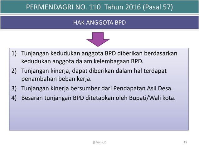 Penetapan penghasilan ketua dan anggota bpd | PPTX