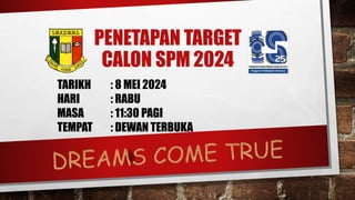 PENETAPAN TARGET CALON-CALON SIJIL PELAJARAN MALAYSIA (SPM) TAHUN 2024 ...