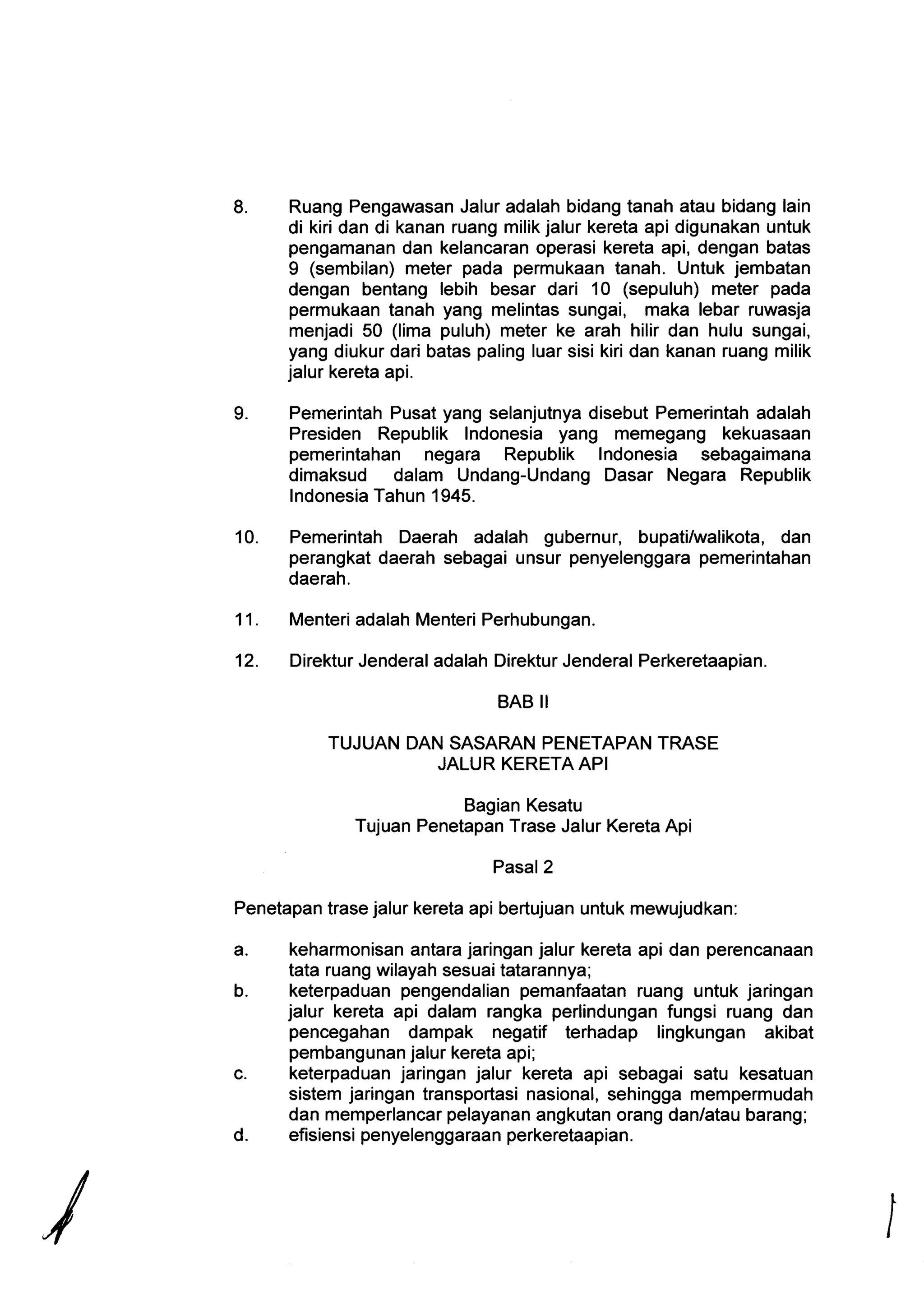 Penetapan trase pm no.-11_tahun_2012 | PDF