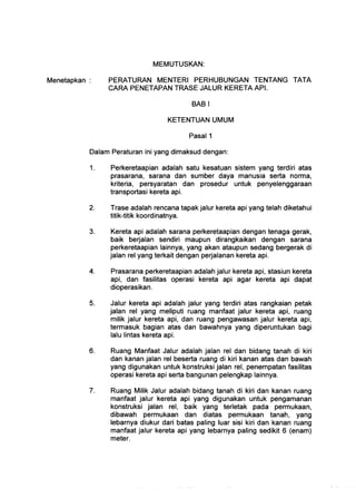 Penetapan trase pm no.-11_tahun_2012 | PDF