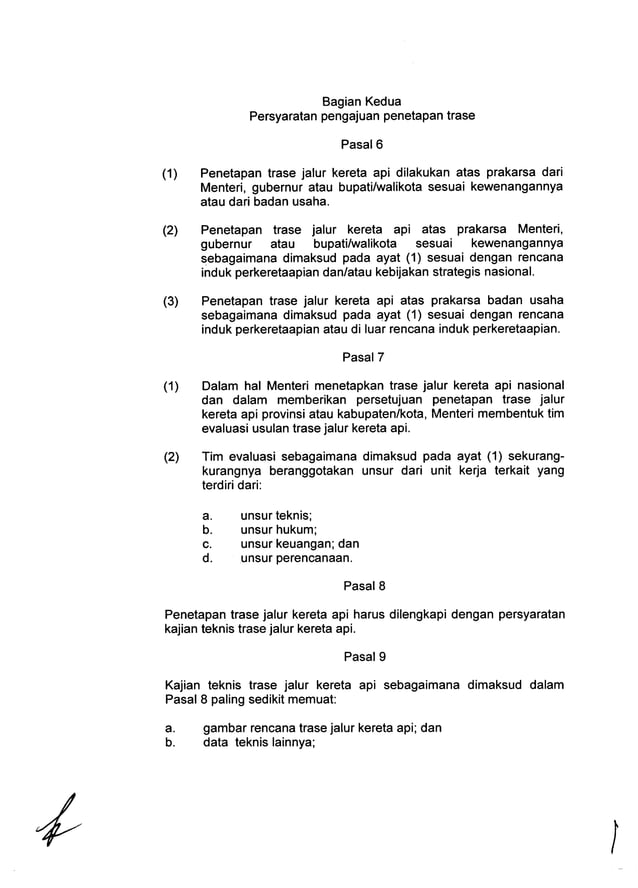 Penetapan trase pm no.-11_tahun_2012 | PDF