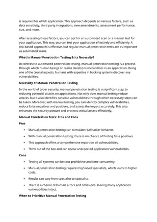 Automated vs Manual Penetration Testing - Which Should You Choose | DOCX