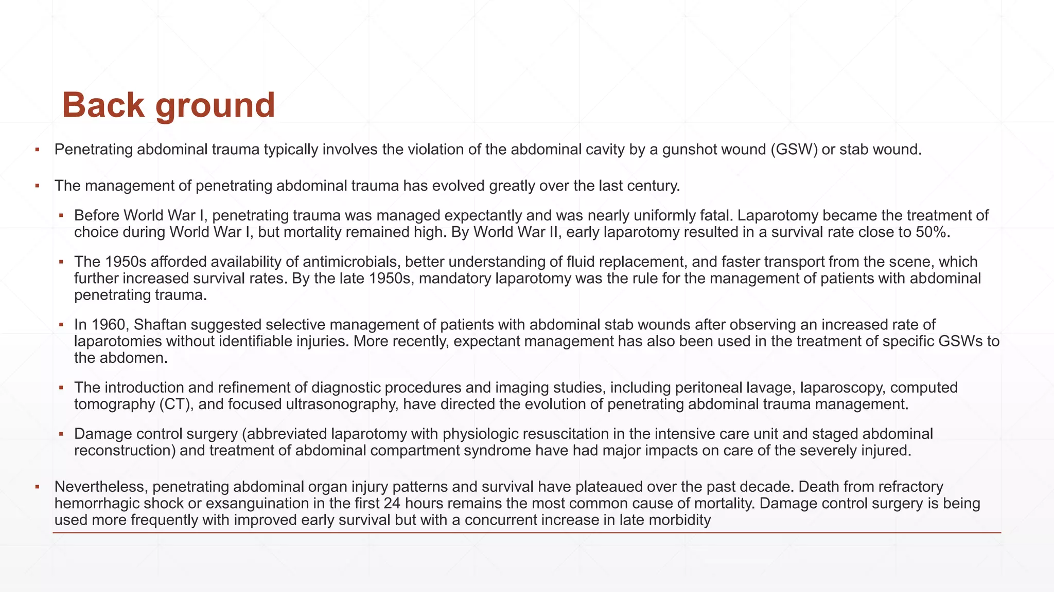 PENETRATING ABDOMINAL TRAUMA | PPTX