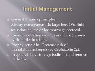 Penetrating Abdominal Trauma Emergency Management | PPTX