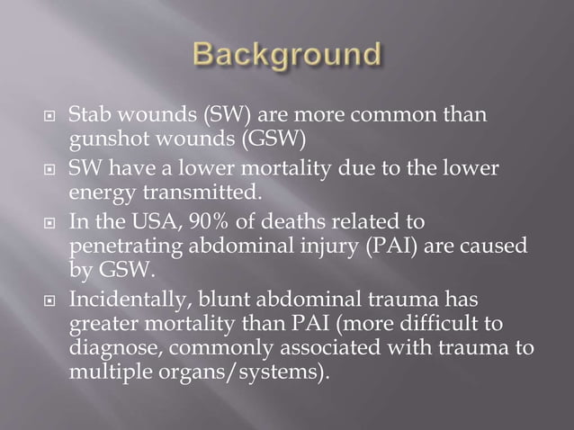 Penetrating Abdominal Trauma Emergency Management | PPTX | First Aid ...