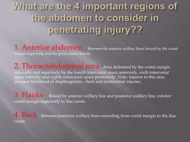 Penetrating Abdominal Trauma Emergency Management | PPTX | First Aid ...