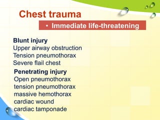 Penetrating chest injury | PPTX
