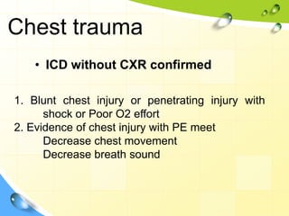 Penetrating chest injury | PPTX