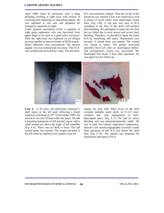Penetrating carotid artery injuries | PDF | First Aid | Injuries