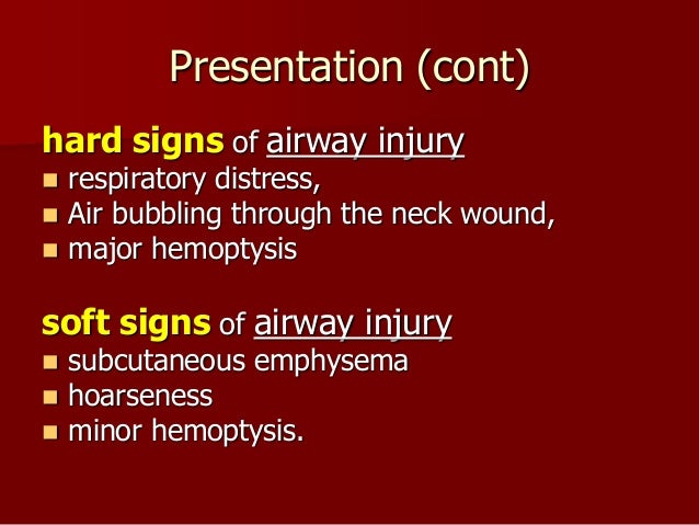 Penetrating neck injuries