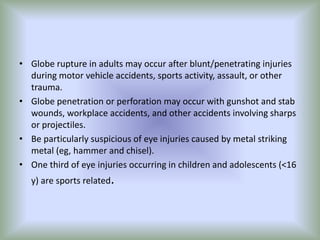 Penetrating Ocular Injuries | PPTX