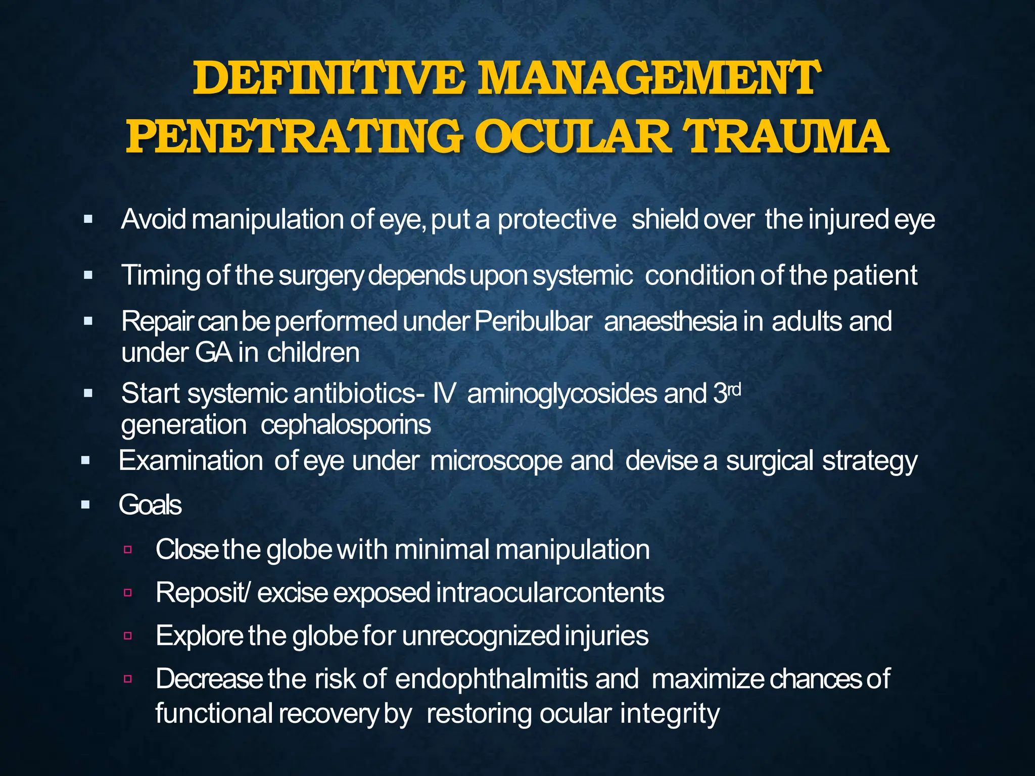 Penetrating ocular trauma.pptx | Death, Injury, or Military Conflict ...