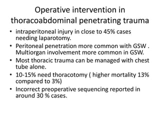 Penetrating thoracoabdominal trauma | PPTX