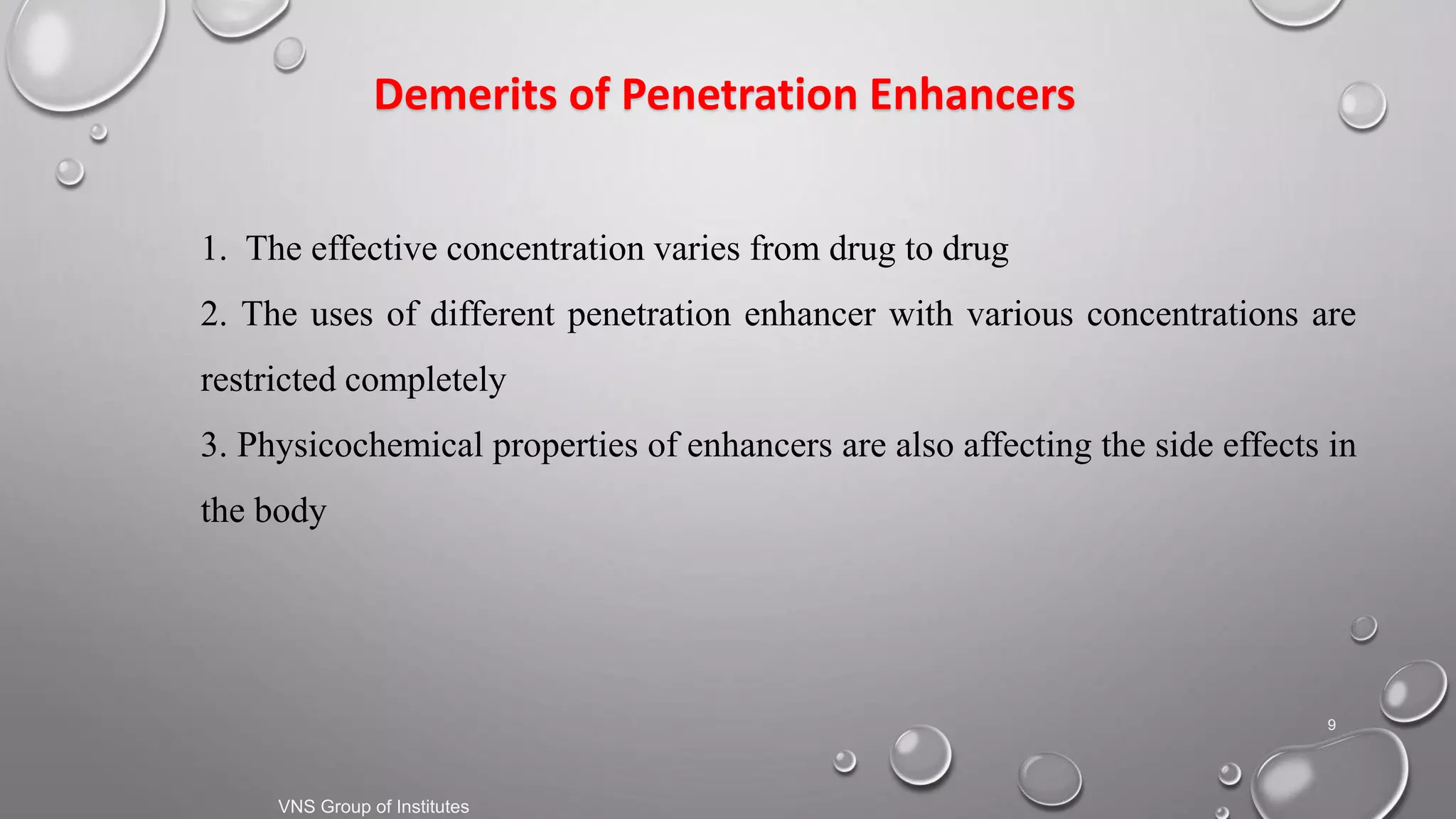 Penetration enhancer with their examples | PPSX