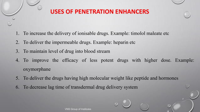 Penetration enhancer with their examples | PPSX