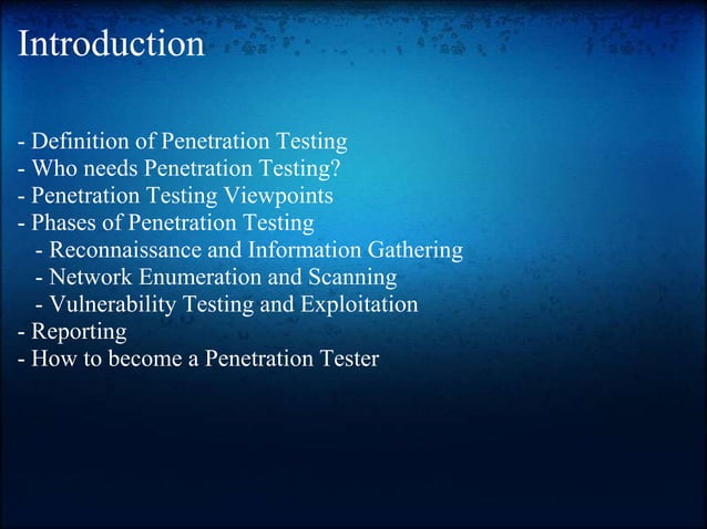 Penetration Testing | PPT