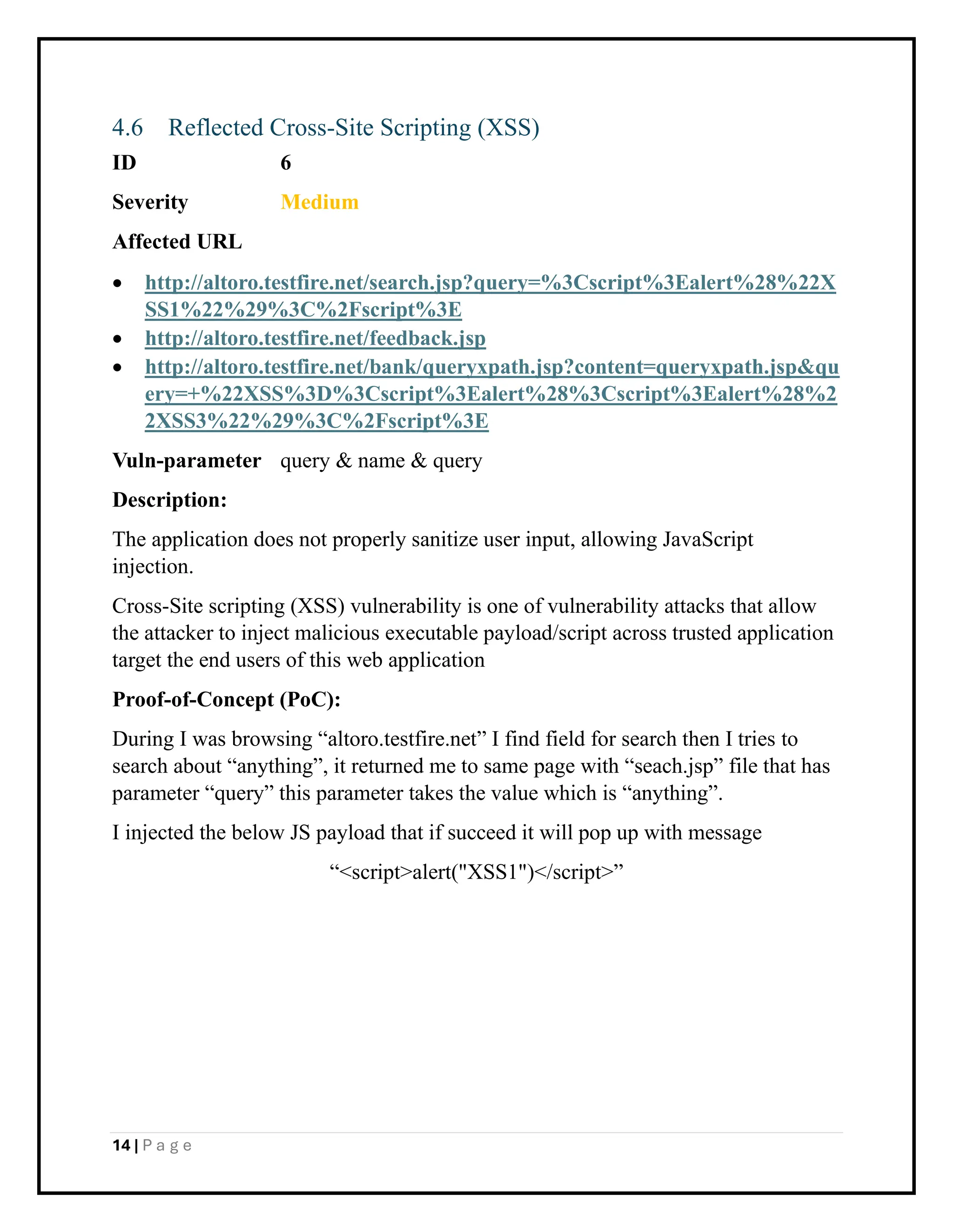 Penetration Testing Report for http://altoro.testfire.net/.pdf